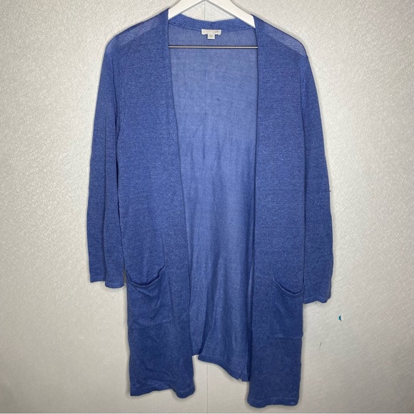 J. Jill | Sweaters | J Jill Linen Blend Open Front Long Cardigan Size ...